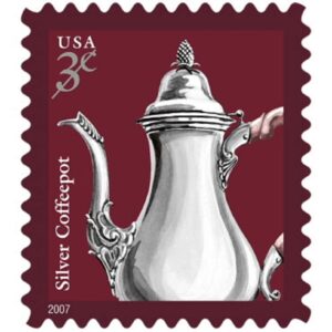 silver coffeepot 3 cent u.s. postage stamps (sheet of 20)