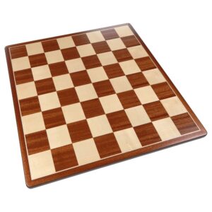 pallas rounded corners chess board with inlaid mahogany wood, large 17 x 17 inch, board only