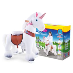 The ORIGINAL Ponycycle Pony Cycle Ride on walking horse without battery - Small White Unicorn 2-5 years old