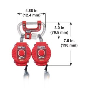 Miller by Honeywell MFLC-4-Z7/6FT 6' Twin Turbo Fall Protection System, Plastic, 1' x 72' x 1'