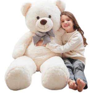 MorisMos Giant White Teddy Bear Stuffed Animals Plush Toy for Girlfriend Kids Christmas Valentine's Day Birthday 47 Inches