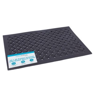 birdrock home 24 x 36 rubber doormat with basket weave design - outdoor doormat - keeps your floors clean - decorative design