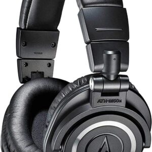 Audio-Technica ATH-M50x Professional Studio Monitor Headphones Bundle with Yeti USB Microphone