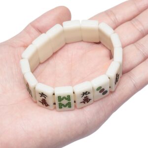 Yellow Mountain Imports Mahjong Mini-Tiles Stretchy Bracelet