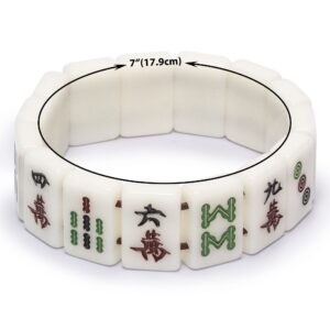 Yellow Mountain Imports Mahjong Mini-Tiles Stretchy Bracelet