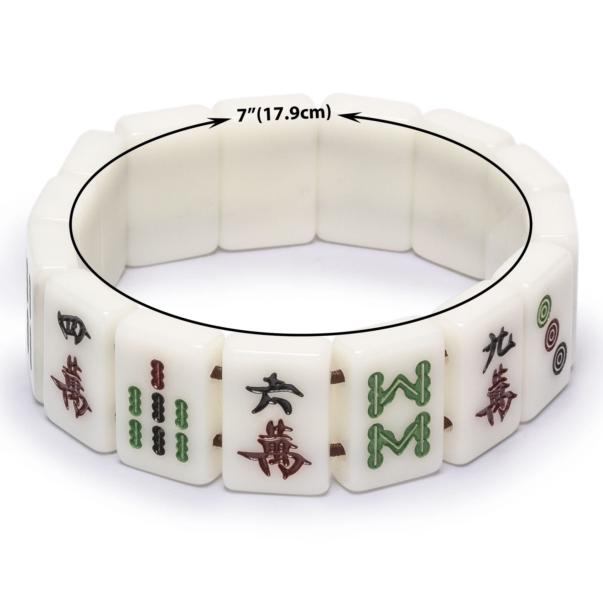 Yellow Mountain Imports Mahjong Mini-Tiles Stretchy Bracelet