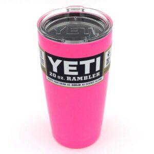 Powder Coated 20oz Yeti Rambler (Gloss Hot Pink)