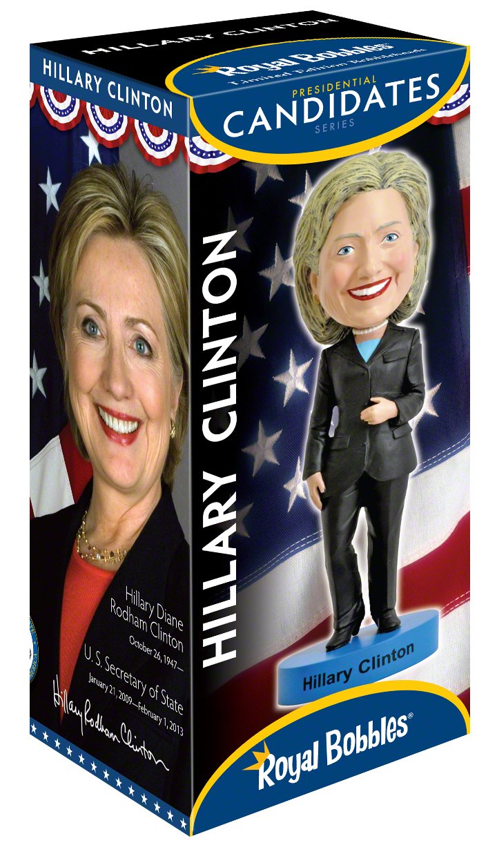 Royal Bobbles Hillary Clinton Bobblehead, Premium Polyresin Lifelike Figure, Unique Serial Number, Exquisite Detail