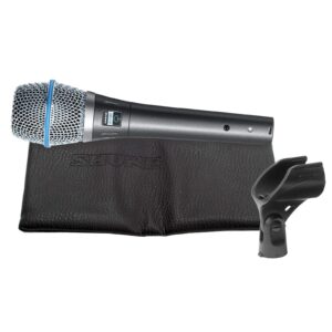 Shure Beta 87A Supercardioid Condenser Vocal Microphone Bundle with Boom Stand, XLR Cable, and Austin Bazaar Polishing Cloth