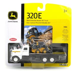 john deere 1/64 scale 320e skid steer with truck