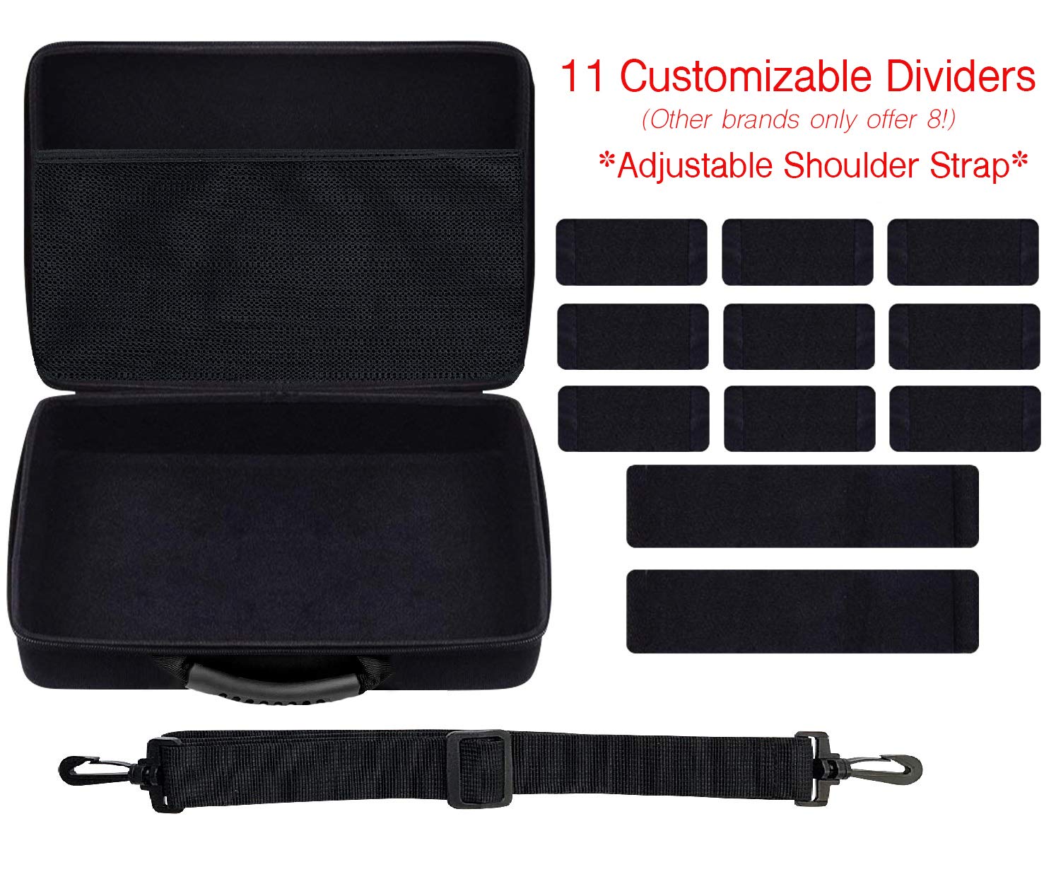 Ultimate Card Game Carrying Case with Pockets, Shoulder Strap, and Dividers. (Extra Large)