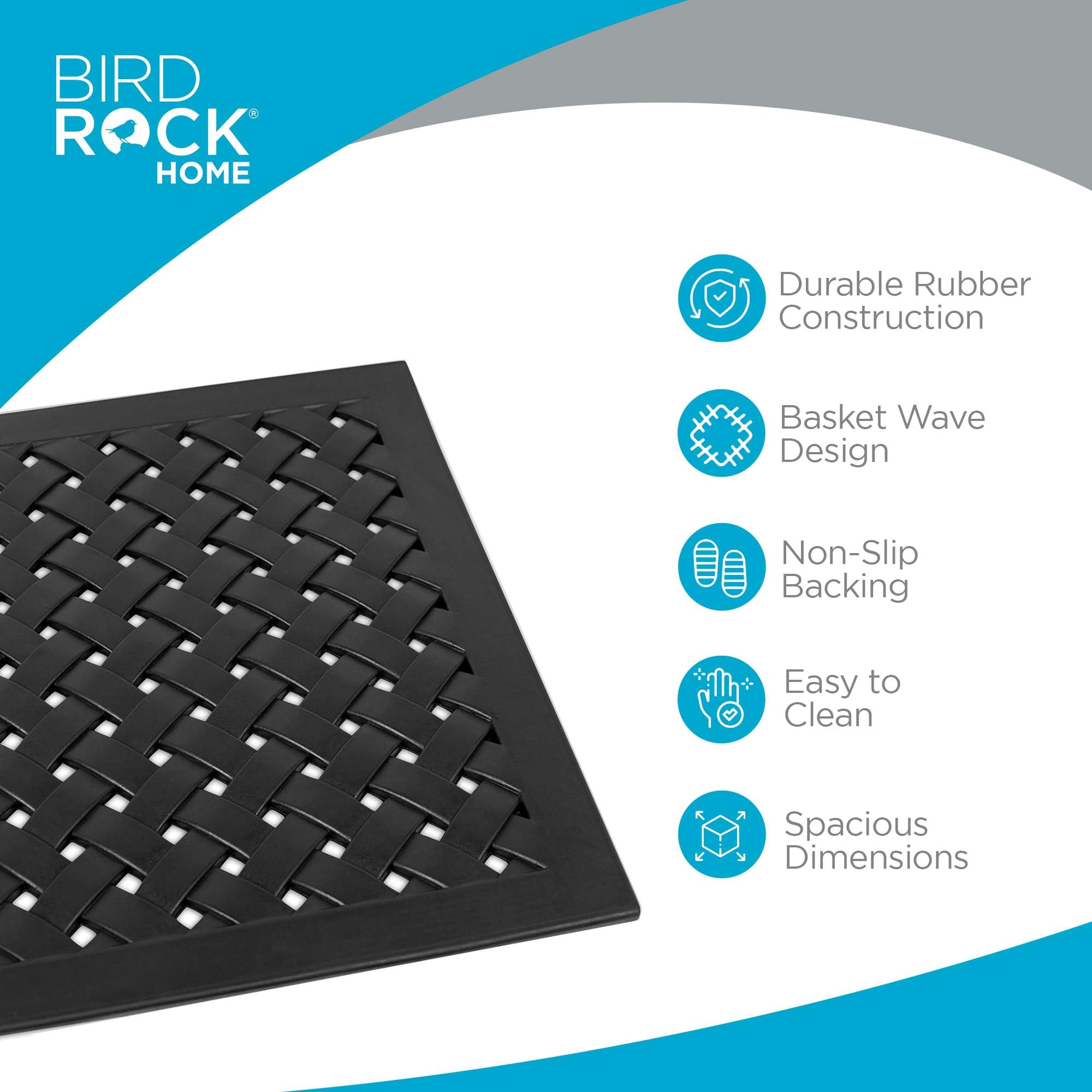 BIRDROCK HOME 24 x 36 Rubber Doormat with Basket Weave Design - Outdoor Doormat - Keeps Your Floors Clean - Decorative Design