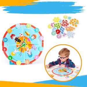 PICNMIX Time Clock Toy for Kids. Game for Toddlers Age 3-5. Kids Jigsaw Puzzles Preschool Learning Toys. Toy Tool Set Puzzle for 3 Year Old.