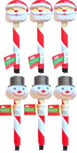 christmas landscaping garden christmas decorations house decorations christmas solar stake light santa claus and the snowman decorations all solar (pack of 6)