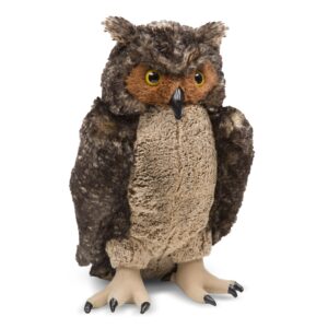 melissa & doug giant owl - lifelike stuffed animal (17 inches tall) , brown