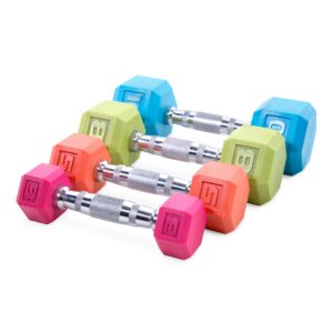 CAP Barbell Color Coated Hex Dumbbell, 8-Pound, Set of 2