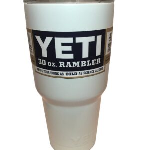 YETI Rambler Cup Custom Colors, 30 oz, Stainless Steel Tumbler, Travel Mug, Powder Coated (Pearl White) by Yeti