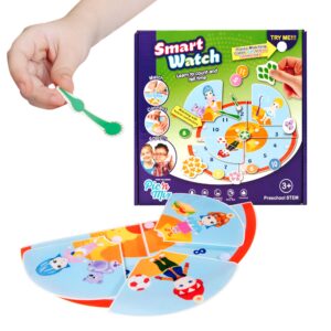 picnmix time clock toy for kids. game for toddlers age 3-5. kids jigsaw puzzles preschool learning toys. toy tool set puzzle for 3 year old.