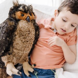 Melissa & Doug Giant Owl - Lifelike Stuffed Animal (17 inches tall) , Brown