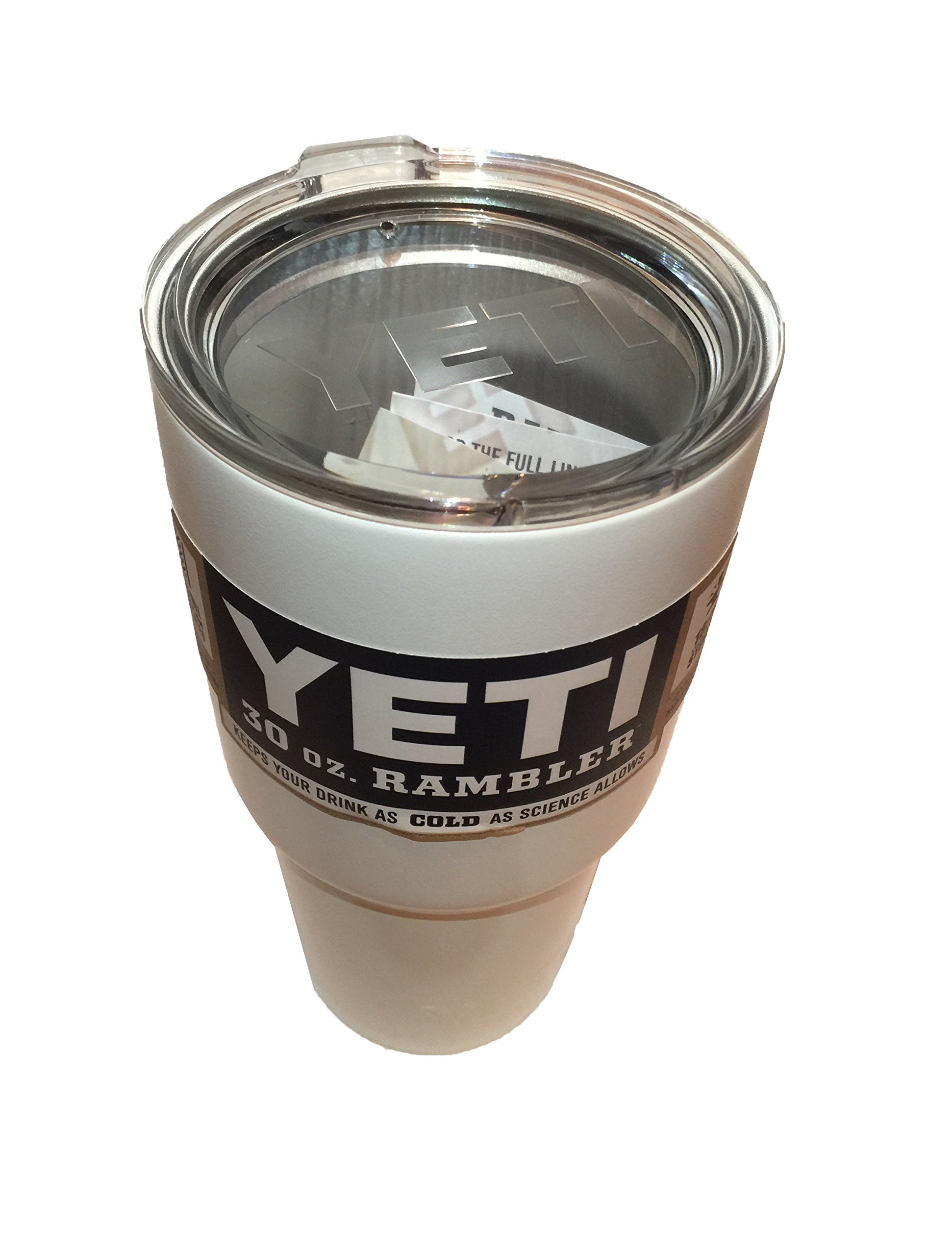 YETI Rambler Cup Custom Colors, 30 oz, Stainless Steel Tumbler, Travel Mug, Powder Coated (Pearl White) by Yeti