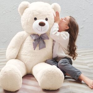 MorisMos Giant White Teddy Bear Stuffed Animals Plush Toy for Girlfriend Kids Christmas Valentine's Day Birthday 47 Inches