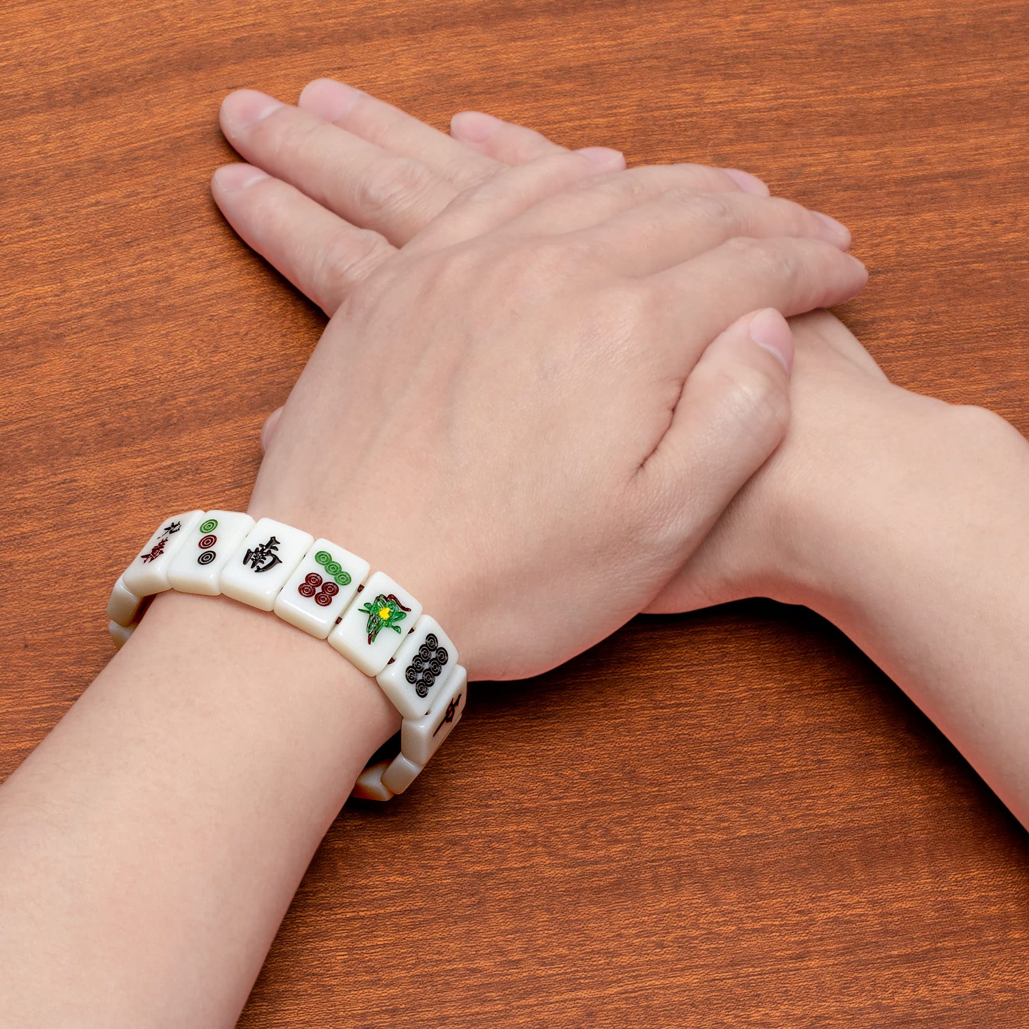 Yellow Mountain Imports Mahjong Mini-Tiles Stretchy Bracelet