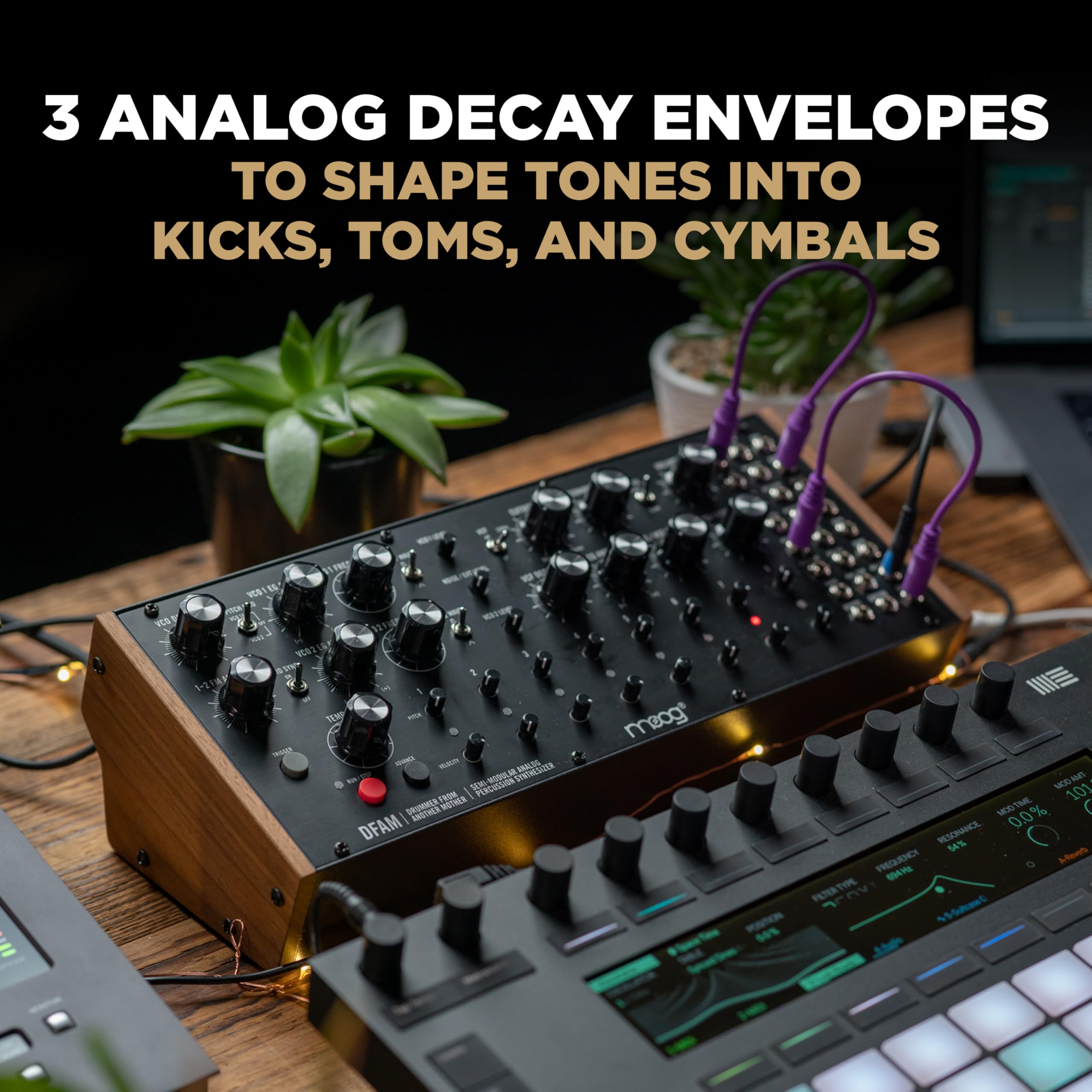 MOOG DFAM Semi-Modular Analog Percussion Synthesizer with 8 Step Sequencer, 24-Point Patch Bay