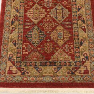 Unique Loom Sahand Collection Border Floral Geometric Area Rug (2' 7" x 6' 7" Runner, Red)