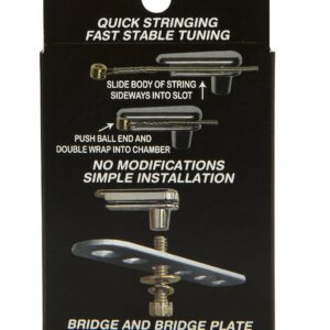 Power Pins 2.0 - Black Chrome Set with Power Plate Upgrade- Patented Bridge Pin System for Acoustic Guitars- Improved Tone, Amplified Sound, Easier Restringing, and Faster Tuning