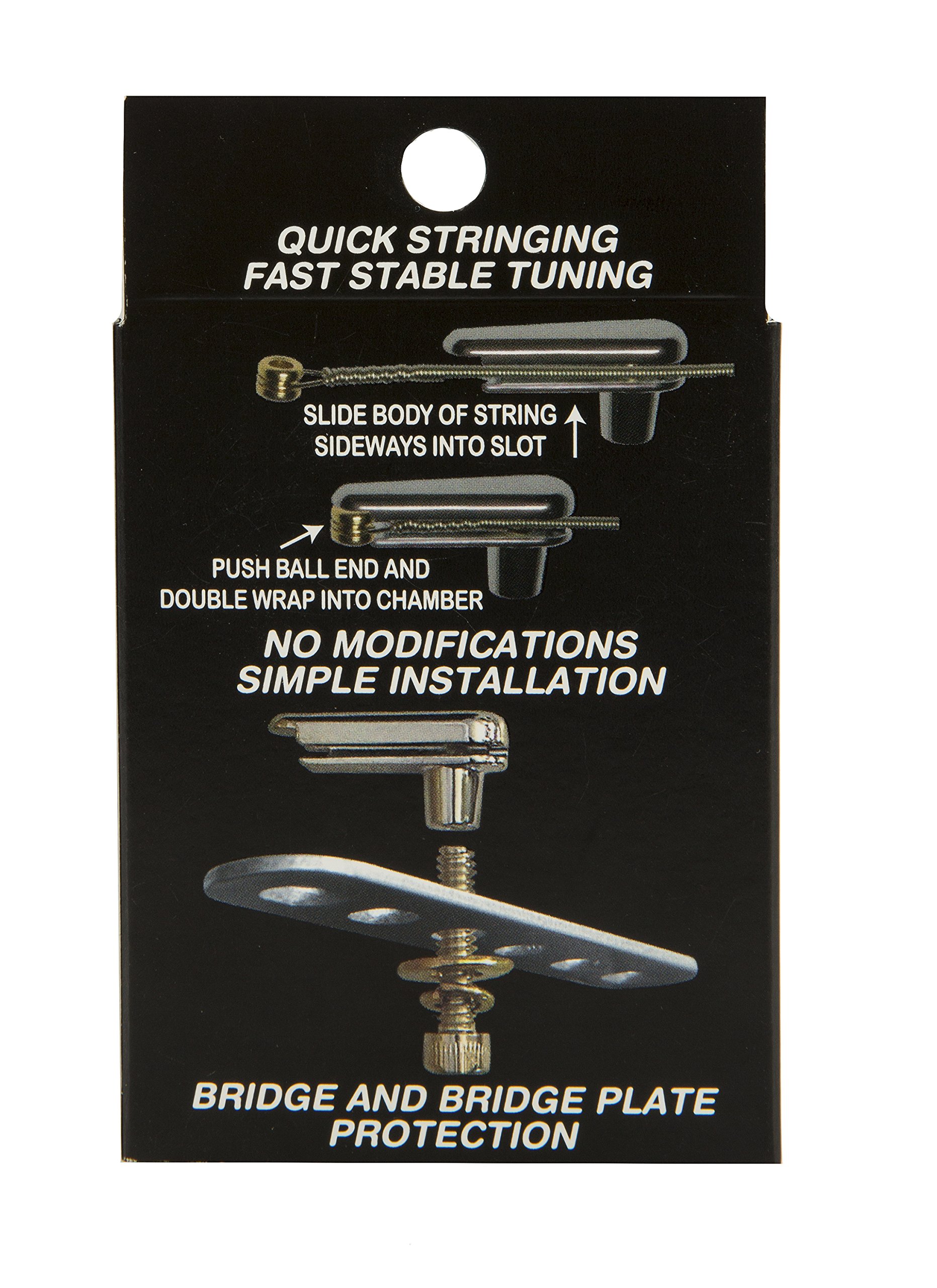 Power Pins 2.0 - Black Chrome Set with Power Plate Upgrade- Patented Bridge Pin System for Acoustic Guitars- Improved Tone, Amplified Sound, Easier Restringing, and Faster Tuning