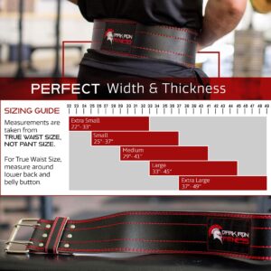 Dark Iron Fitness Black Weight Lifting Belt - X-Small - Men & Women - All Leather Gym Belts - Weightlifting, Powerlifting, Strength Training, Squat, Deadlift Workout Up to 600 Lbs