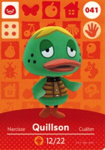 animal crossing happy home designer amiibo card quillson 041/100