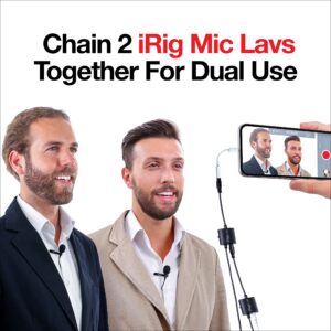 IK Multimedia iRig Mic Lav Lapel Microphone, omnidirectional Condenser lavalier Microphone with 1/8" TRRS Jack, Headphone Out and Daisy-Chaining for iPhone, iPad, Android, Mac, PC