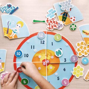 PICNMIX Time Clock Toy for Kids. Game for Toddlers Age 3-5. Kids Jigsaw Puzzles Preschool Learning Toys. Toy Tool Set Puzzle for 3 Year Old.