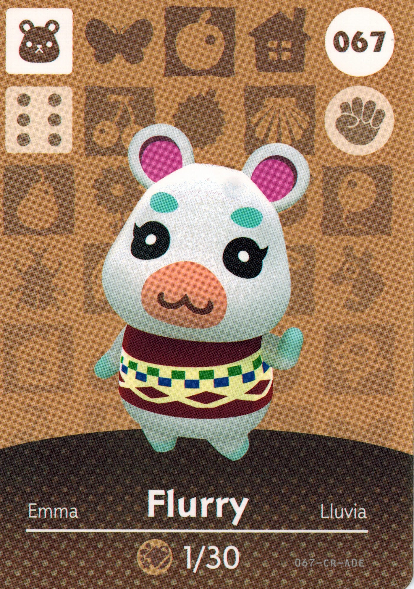 Animal Crossing Happy Home Designer Amiibo Card Flurry 067/100