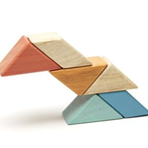 6 Piece Tegu Pocket Pouch Prism Magnetic Wooden Block Set, Sunset