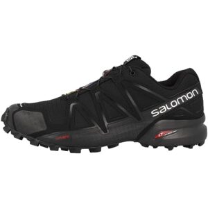 salomon men's speedcross 4 trail running, black/black/black metallic, 10.5