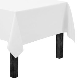 Gee Di Moda Rectangle Tablecloth - 60 x 102 Inch White Table Cloth for 6 Foot Rectangle Table - Heavy Duty Washable Fabric - for 6 Ft Buffet Table, Holiday Party, Dinner, Wedding & Baby Shower