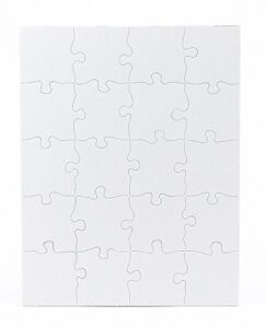 hygloss products - blank puzzle for decorating, art activity, use this jigsaw as party favors, diy invites and more - white, sturdy - 10.25 x 13.25 inches, 20 pieces, 12 puzzles