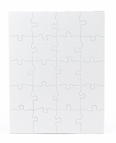 Hygloss Products - Blank Puzzle for Decorating, Art Activity, Use This Jigsaw As Party Favors, DIY Invites and More - White, Sturdy - 10.25 x 13.25 Inches, 20 Pieces, 12 Puzzles