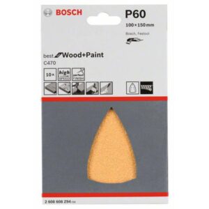 Bosch Professional 2608608Z94 K60 C470 Sanding Sheet, Yellow, 100 x 150 mm