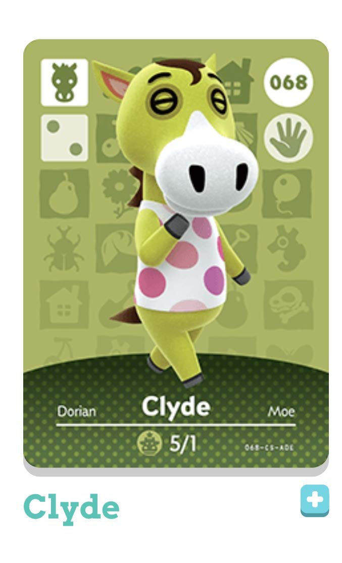 Nintendo Animal Crossing Happy Home Designer Amiibo Card 68 Clyde 068/100