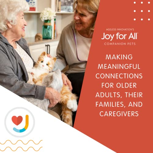 JOY FOR ALL Companion Pet for Seniors - Lifelike Animatronic Cat - Realistic Soft-Touch Fur & Purring - Therapy Stuffed Animal - Toy for Alzheimer's & Dementia - Orange Tabby