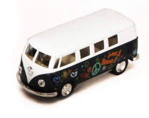 1962 volkswagen classic bus with decals 1/32 scale die cast model toy car - green