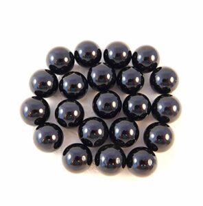 wondertrail wongm017 black opaque 13-15mm glass marbles bag of 20