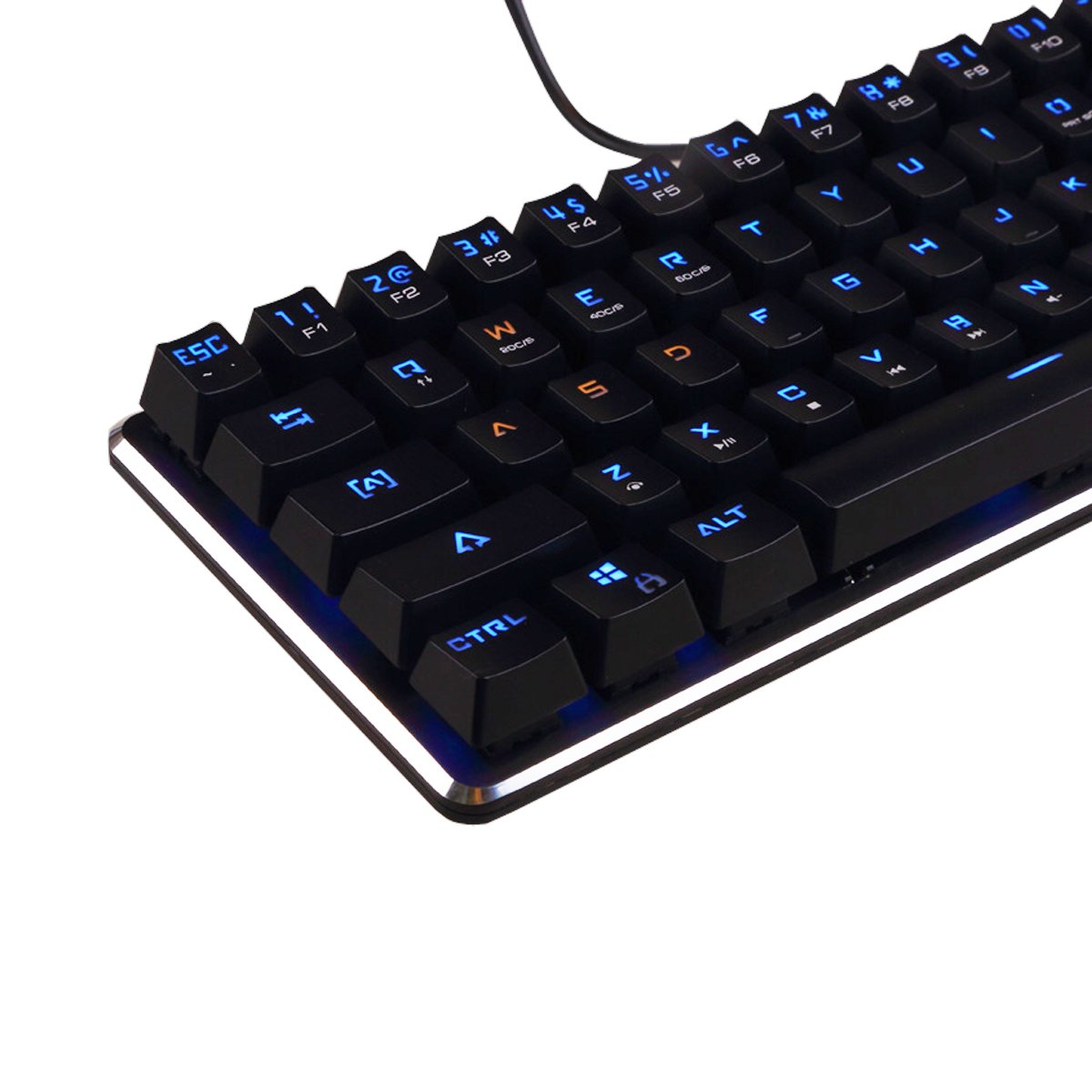 Qisan Gaming Keyboard Mechanical Keyboard Black Switch Backlight Keyboard 68-Keys Mini Design (60%) Black Magicforce