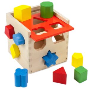 imagination generation wooden wonders smart shapes sorting cube (12pcs)