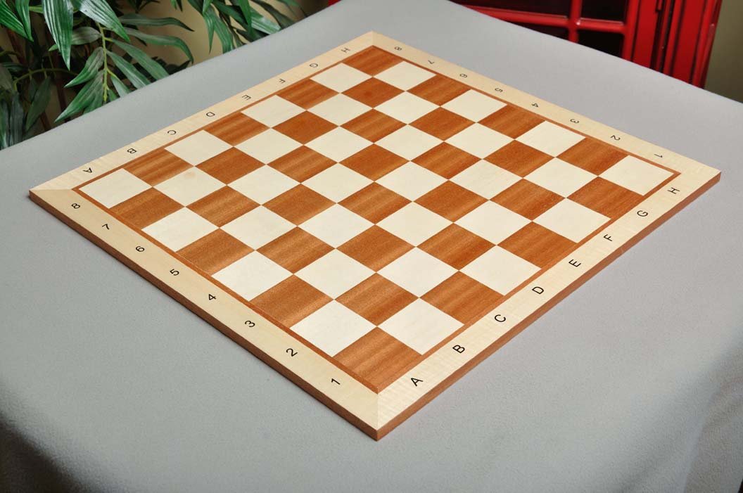 The House of Staunton Maple & Mahogany Wooden Chess Board - 2.5" with Notation