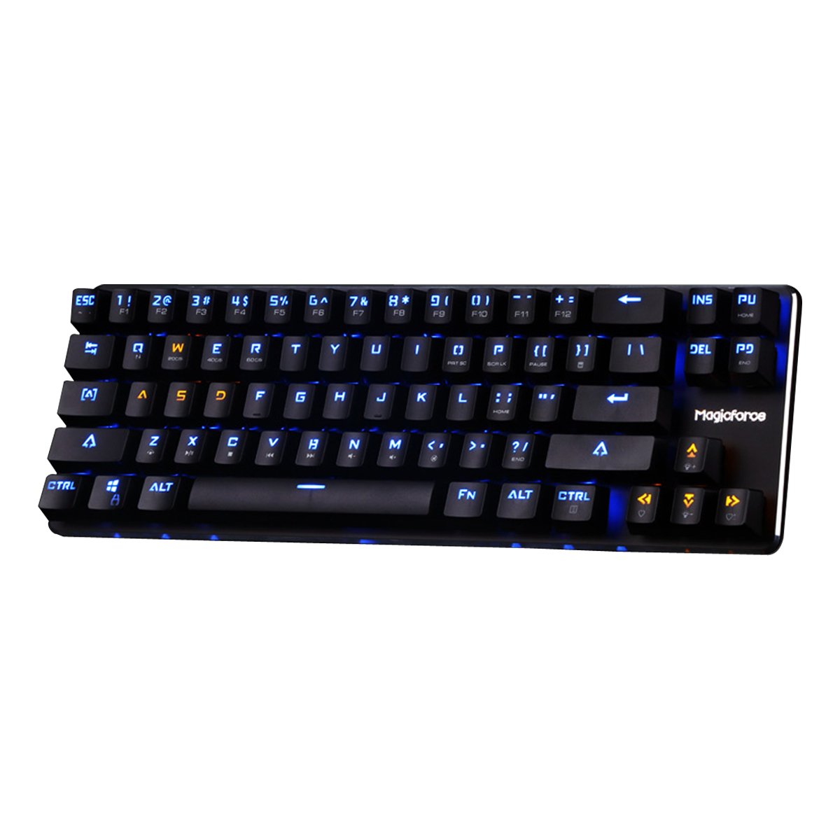 Qisan Gaming Keyboard Mechanical Keyboard Black Switch Backlight Keyboard 68-Keys Mini Design (60%) Black Magicforce