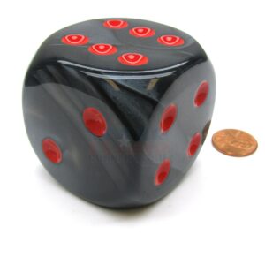 Black Velvet Die with Red Pips D6 50mm (1.97in) Pack of 1 Chessex